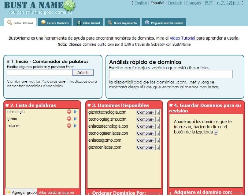 Sencillo buscador de nombres de dominios | Eclixxo.com
